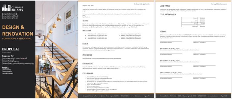 Construction Proposal Example – Proposal Examples that Make an Impact ...